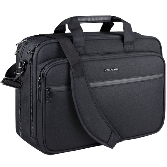 KROSER Laptop Bag Expandable Water-Repellent 17.3" Computer Briefcase ...