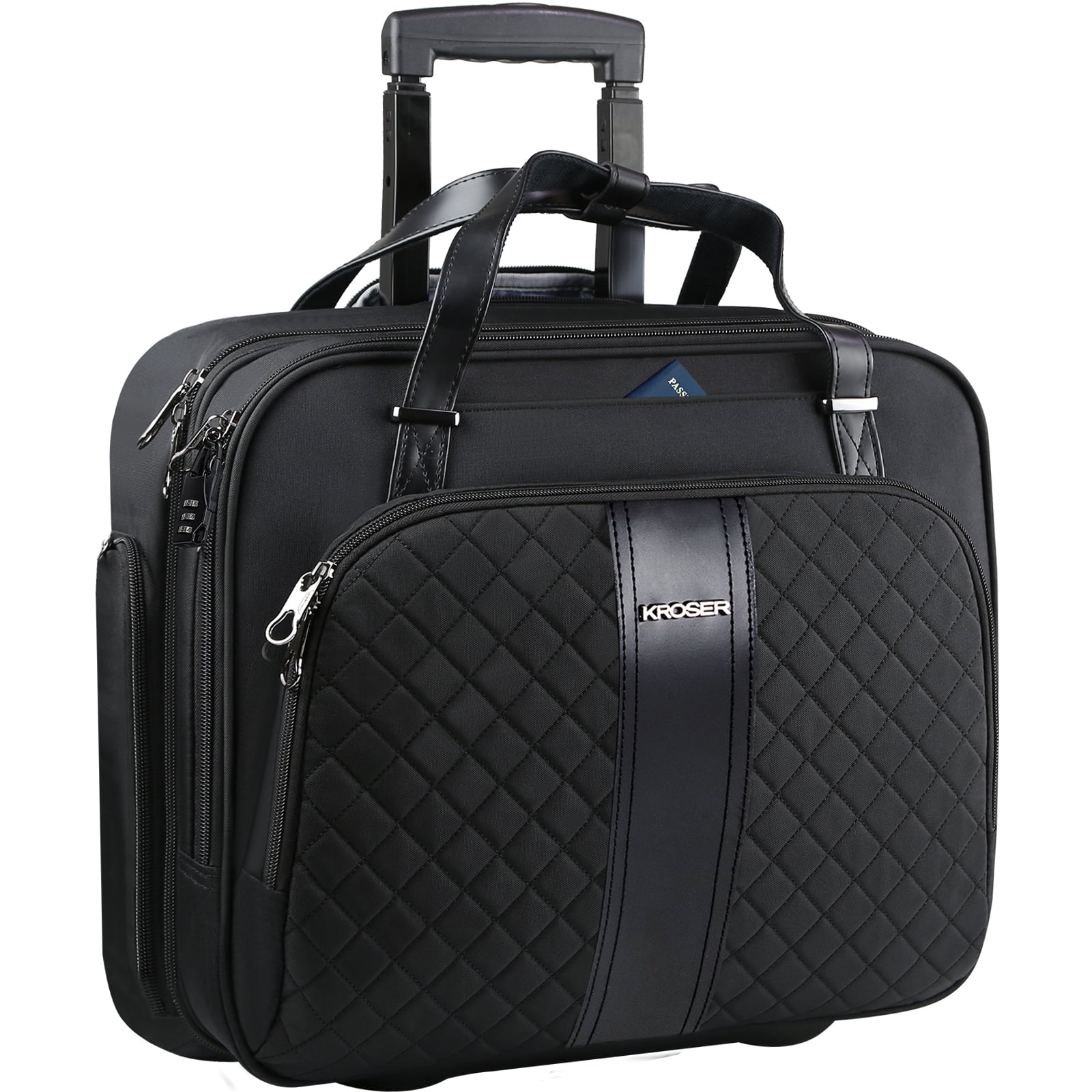 KROSER Rolling Laptop Bag Premium Rolling Laptop Briefcase Fits Up to ...