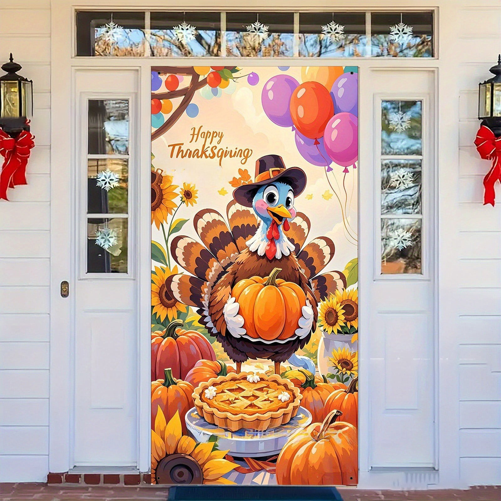 KRQAP 35x71in Thanksgiving Decoration Door Curtain Banners Front Door ...
