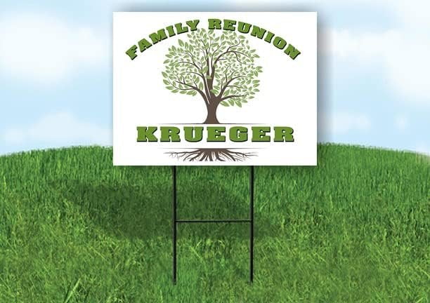 KRUEGER FAMILY REUNION GR TREE 18 in x 24 in Yard Sign Road Sign with ...