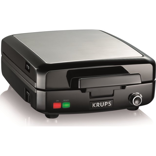 Krups Stainless Steel 4 Slice Belgian Waffle Maker with Removable ...