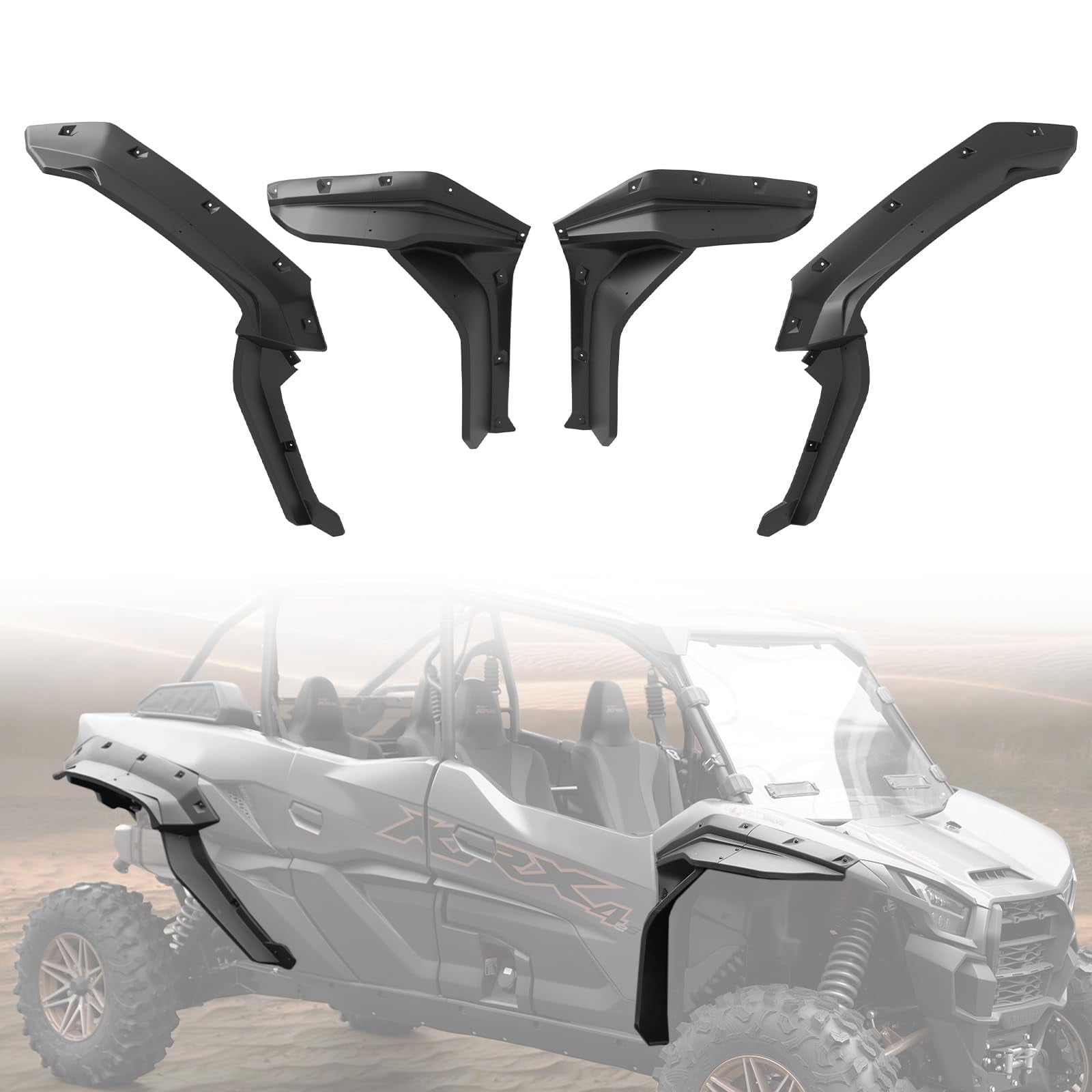 KRX 4 1000 Wider Extended Fender Flares, A & UTV PRO Front & Rear XXL ...