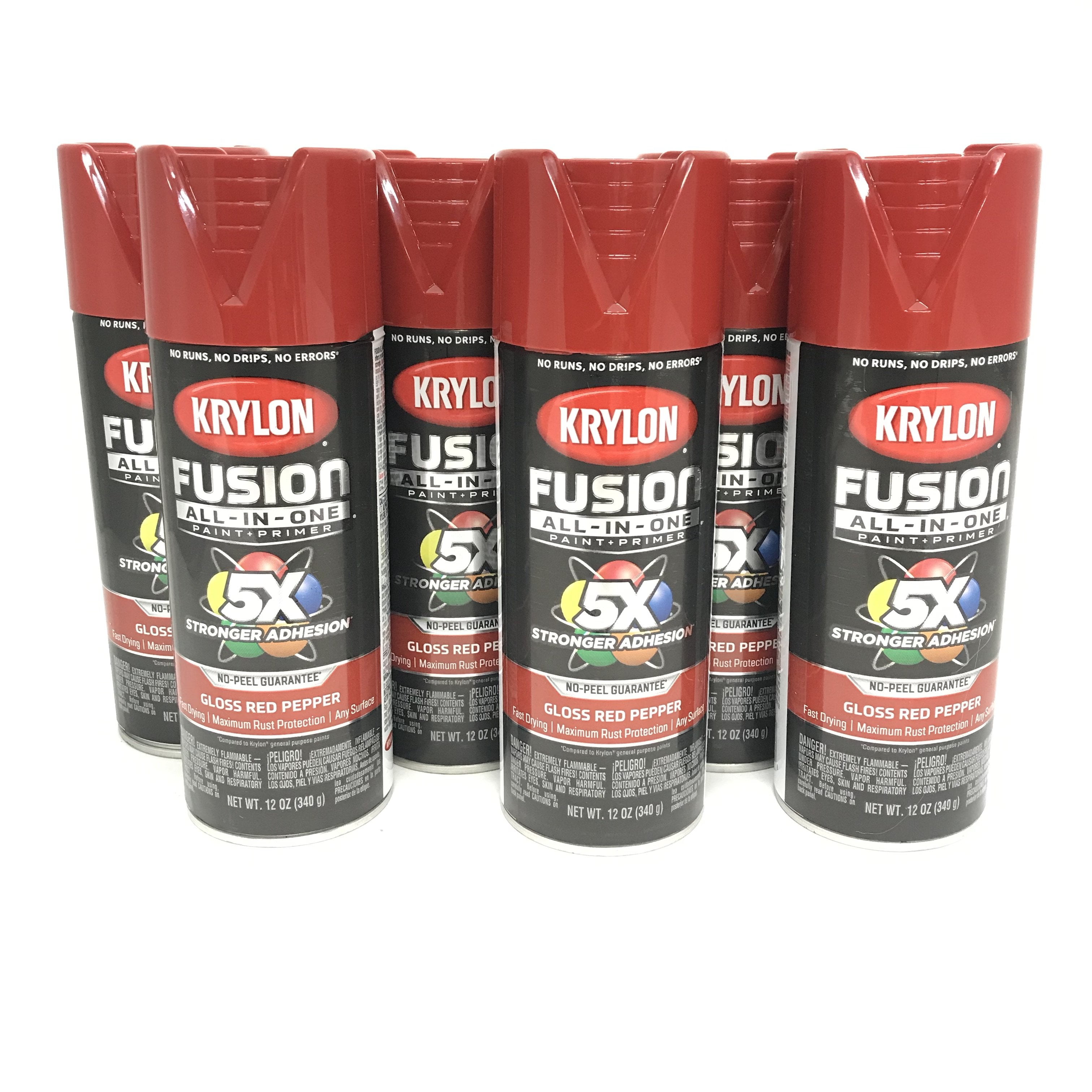 KRYLON 2720-6 PACK Gloss Red Pepper All-In-One Fusion Paint & Primer ...