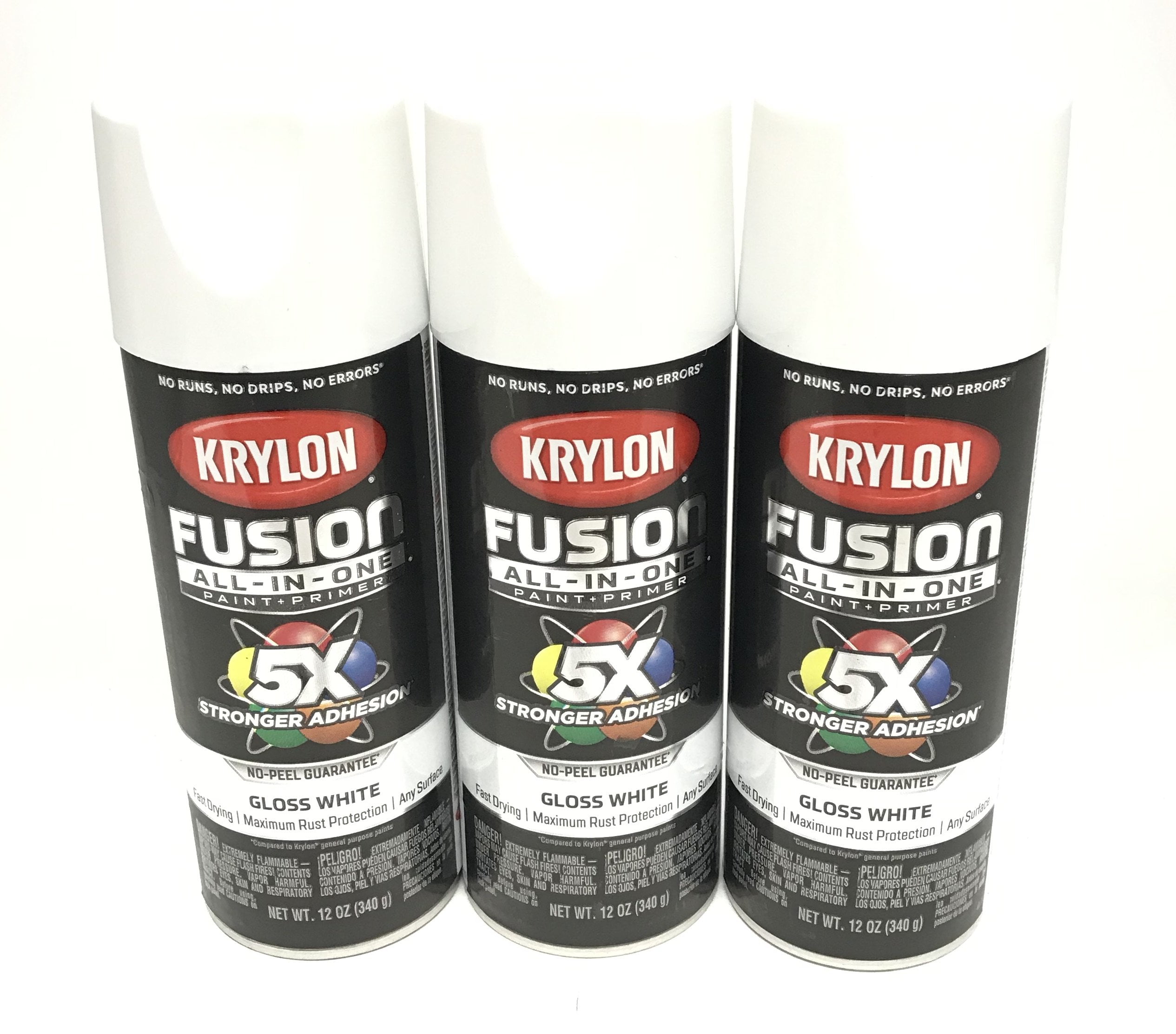KRYLON 2727-3 PACK Gloss White All-In-One Fusion Paint & Primer - No ...