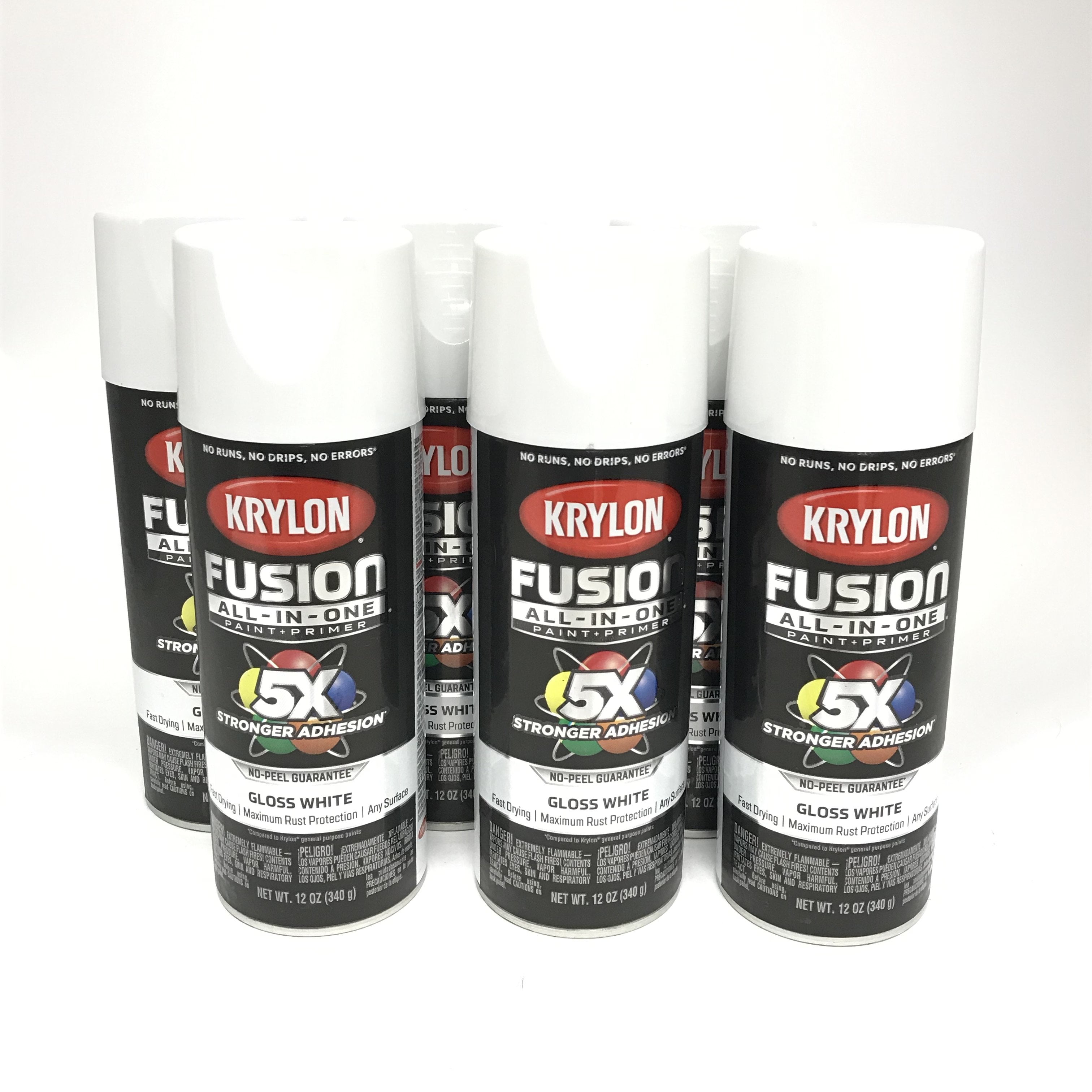 KRYLON 2727-6 PACK Gloss White All-In-One Fusion Paint & Primer - No ...