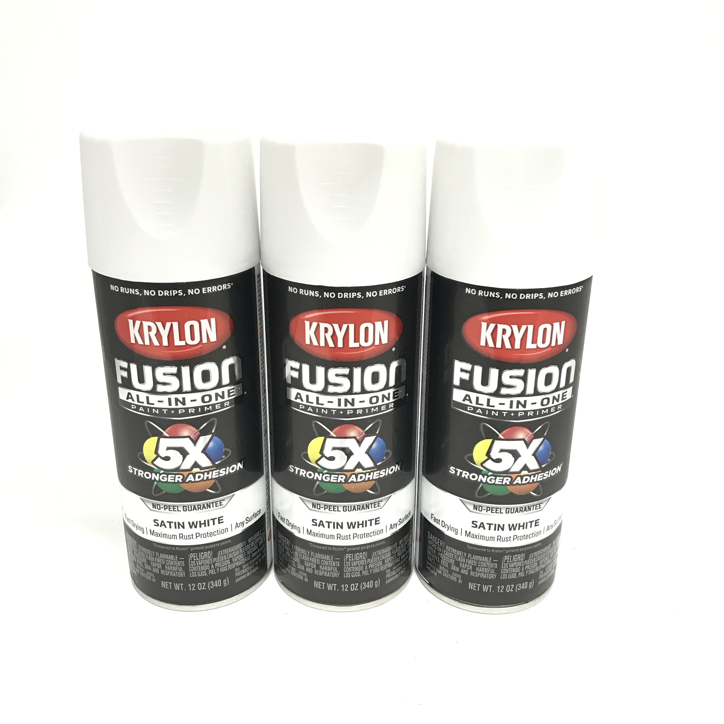 KRYLON 2753-3 PACK SATIN WHITE All-In-One Fusion Paint & Primer - No ...