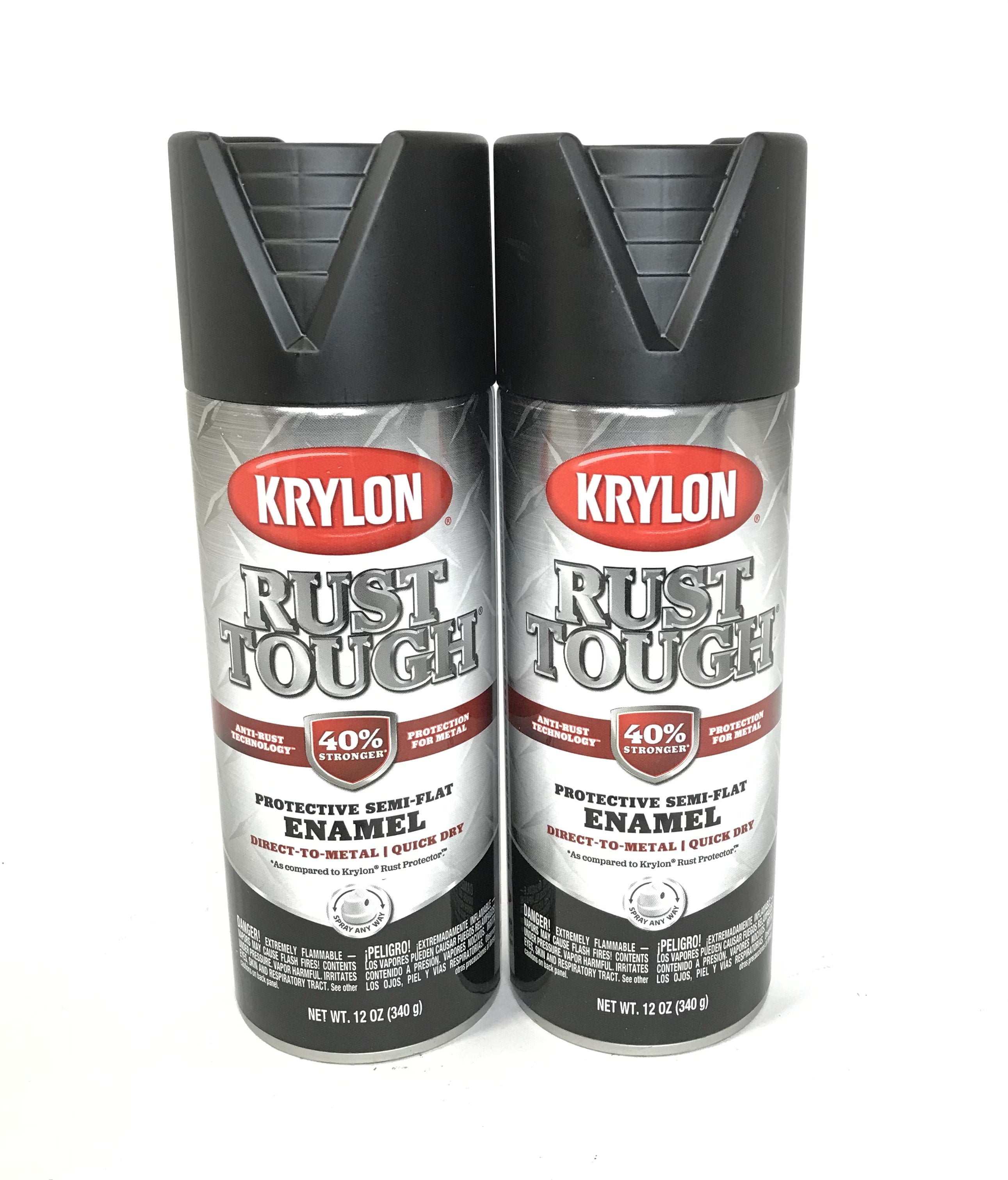 KRYLON RTA9203-2 PACK SEMI-FLAT BLACK Rust Tough Protective Enamel ...