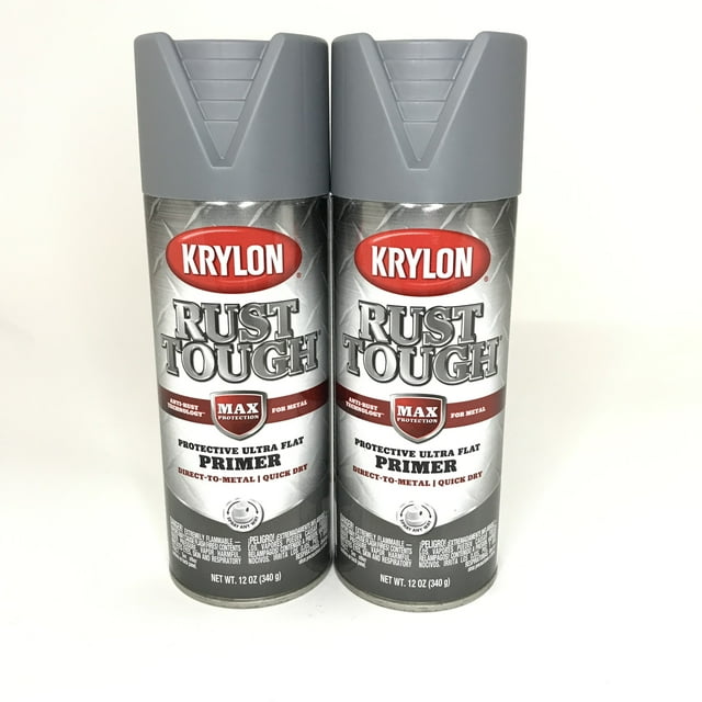 KRYLON RTA9205-2 PACK Rust Tough GRAY Primer - Max Protection - Quick ...
