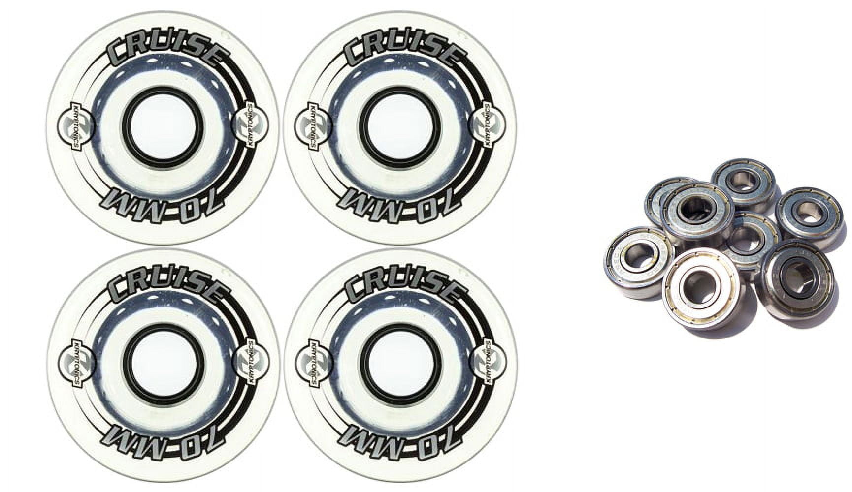 KRYPTONICS CRUISE 70MM 80A CLEAR Longboard Skate Wheels + ABEC 9 ...