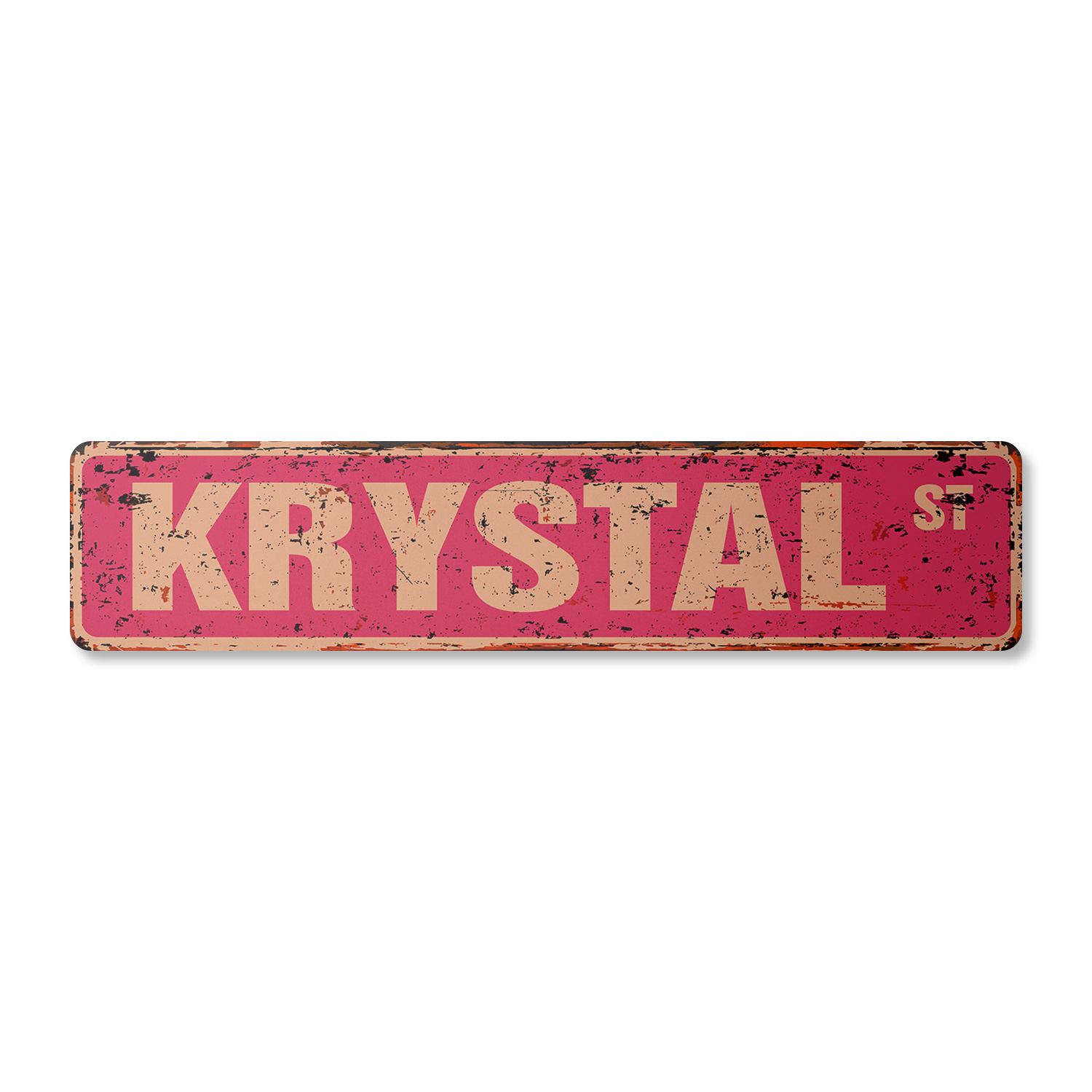 KRYSTAL Vintage Plastic Street Sign Childrens Name Room Sign | Indoor ...