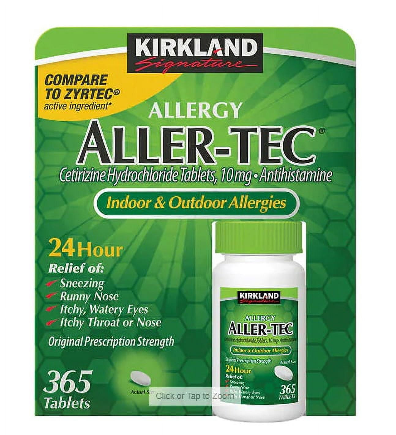 Kirkland Signature Aller-Tec Cetirizine Hydrochloride 10 mg - 365 ...