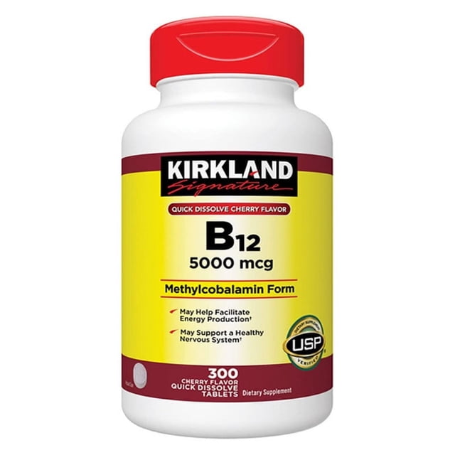 KS B12 5000 mcg 300 Quick Dissolve Tablets - 2 Pack - Walmart Business ...
