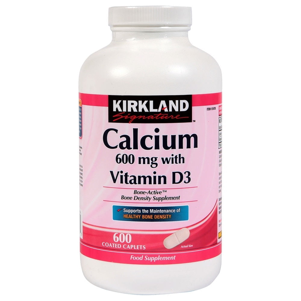 Kirkland Signature Calcium 600mg + Vitamin D3, 500 Tablets - 2 Pack for Strong Bones - Walmart.com