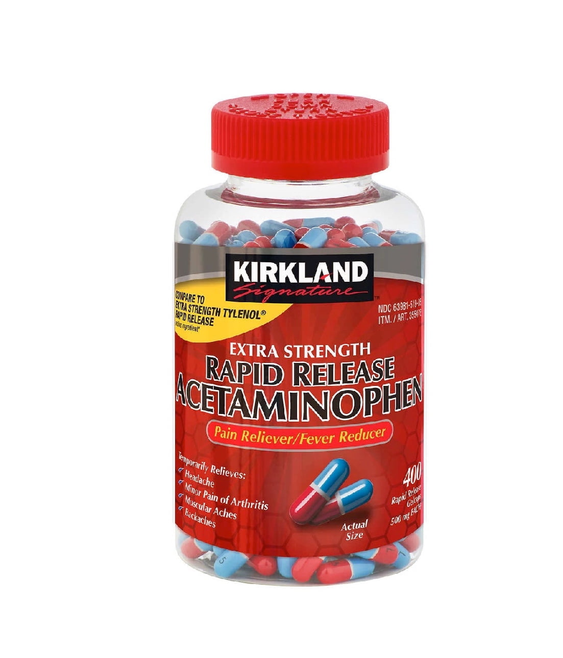 Kirkland Signature Extra Strength Rapid Release Acetaminophen Gel Caps ...