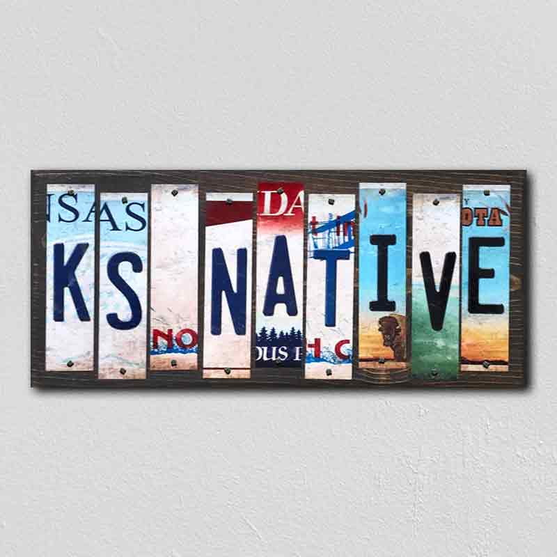 KS Native License Plate Tag Strips Novelty Wood Signs WS-517 8" x ...
