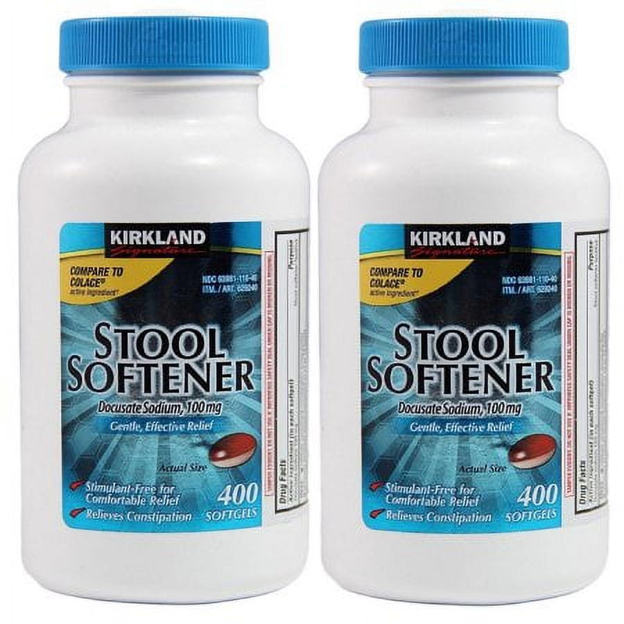 Kirkland Signature Stool Softener 100mg, Soft Laxative Pills - 400 ...