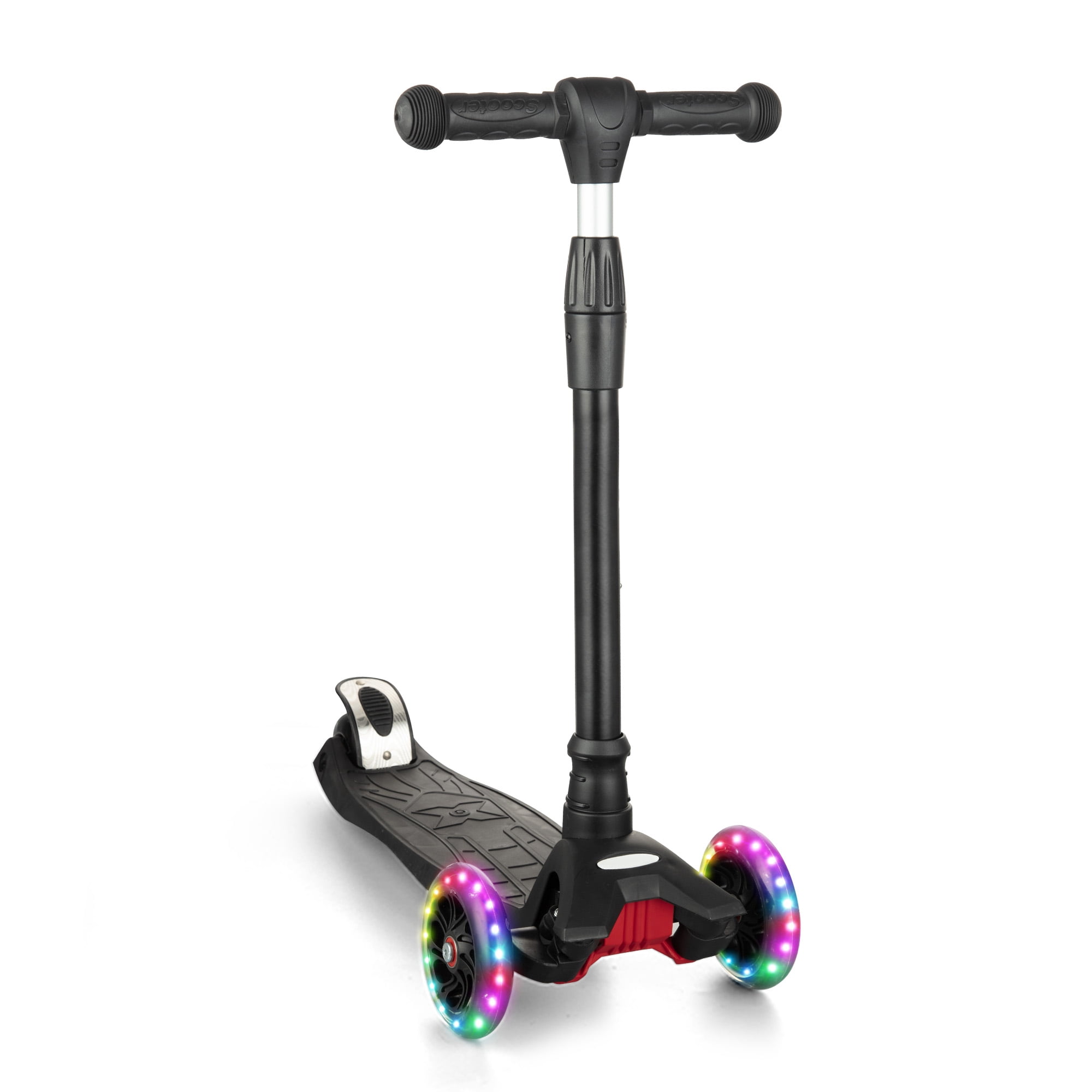 KS1 Kids 3-Wheel Kick Scooter with LED Light-Up Wheels, Adjustable ...