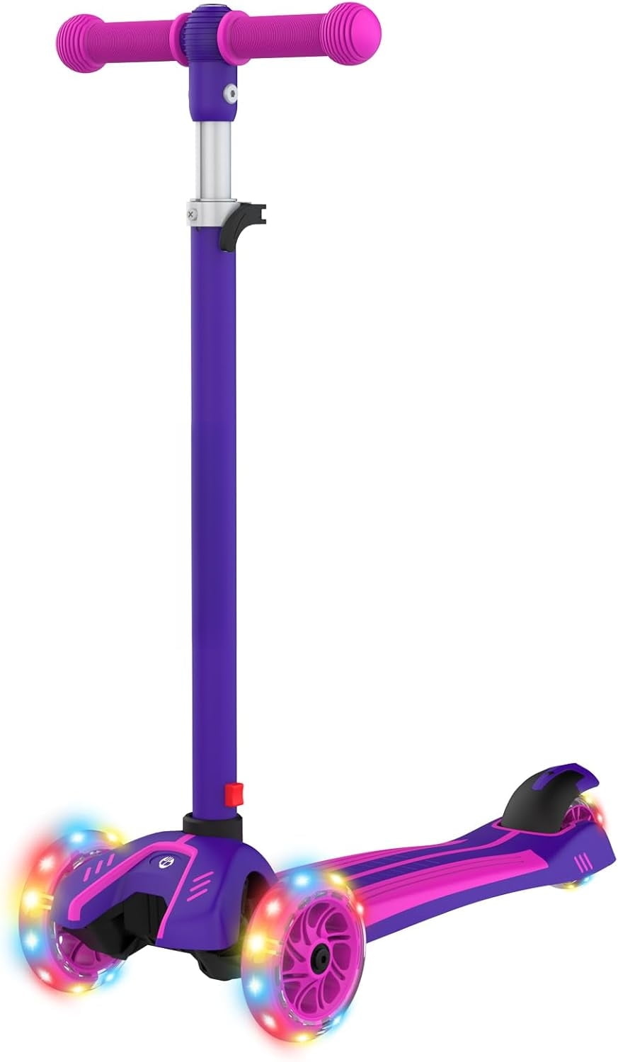 KS1 Kids Kick Scooter, LED Lighted Wheels and 3 Adjustable Height ...