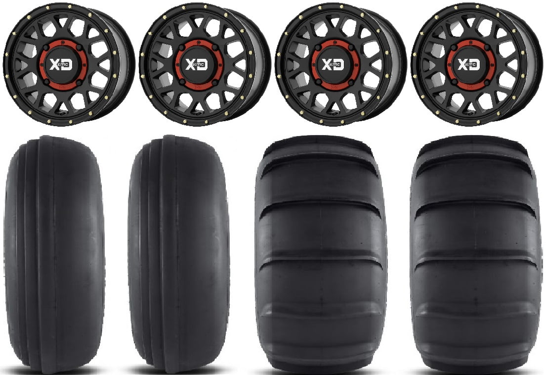 KS135 Grenade 14x7/14x10 Wheels 30" Sand Slinger Tires Can-Am Maverick ...