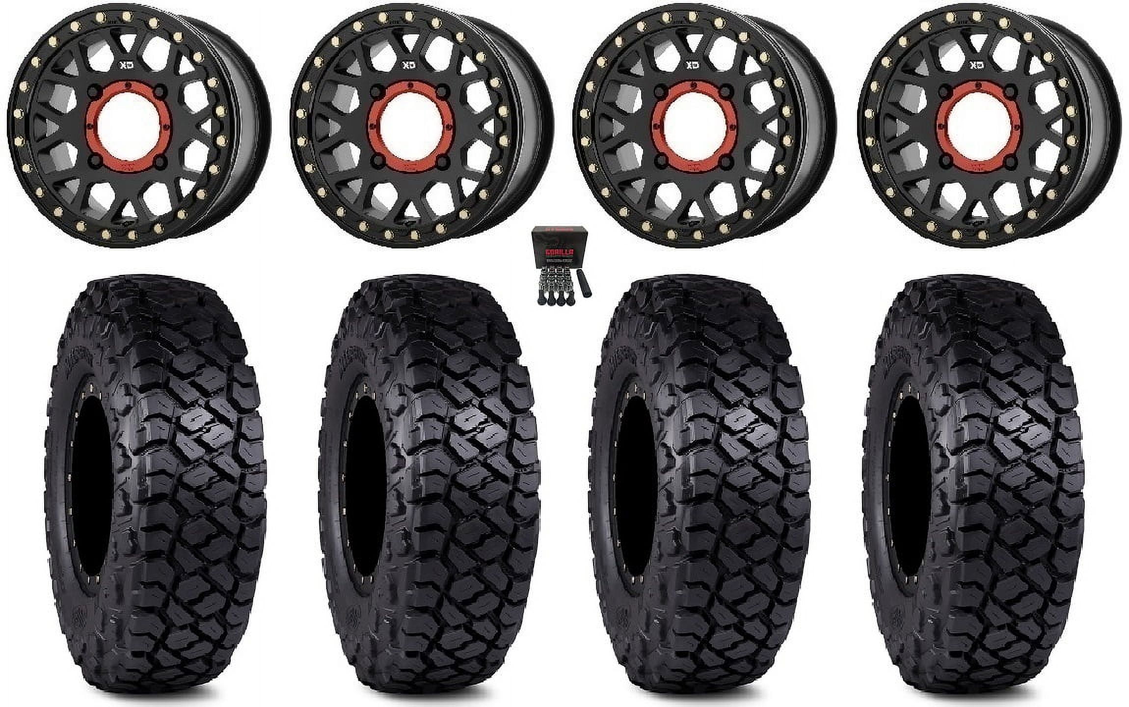 KS235 Grenade 15" Wheels Black 32" Intersect Tires Can-Am Maverick X3 ...