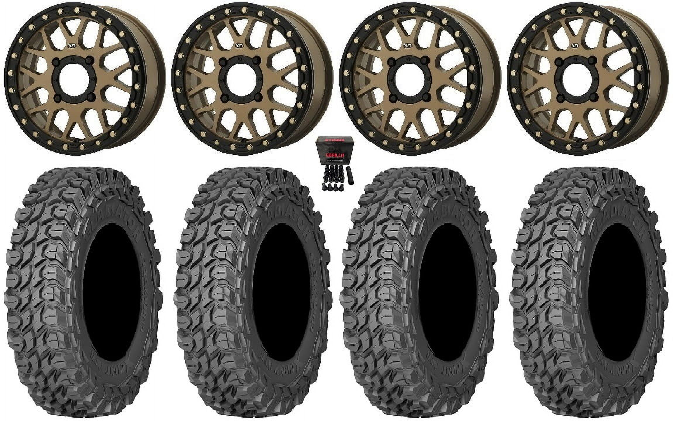 KS235 Grenade 15" Wheels Bronze 32" X Comp ATR Tires Can-Am Maverick X3 ...