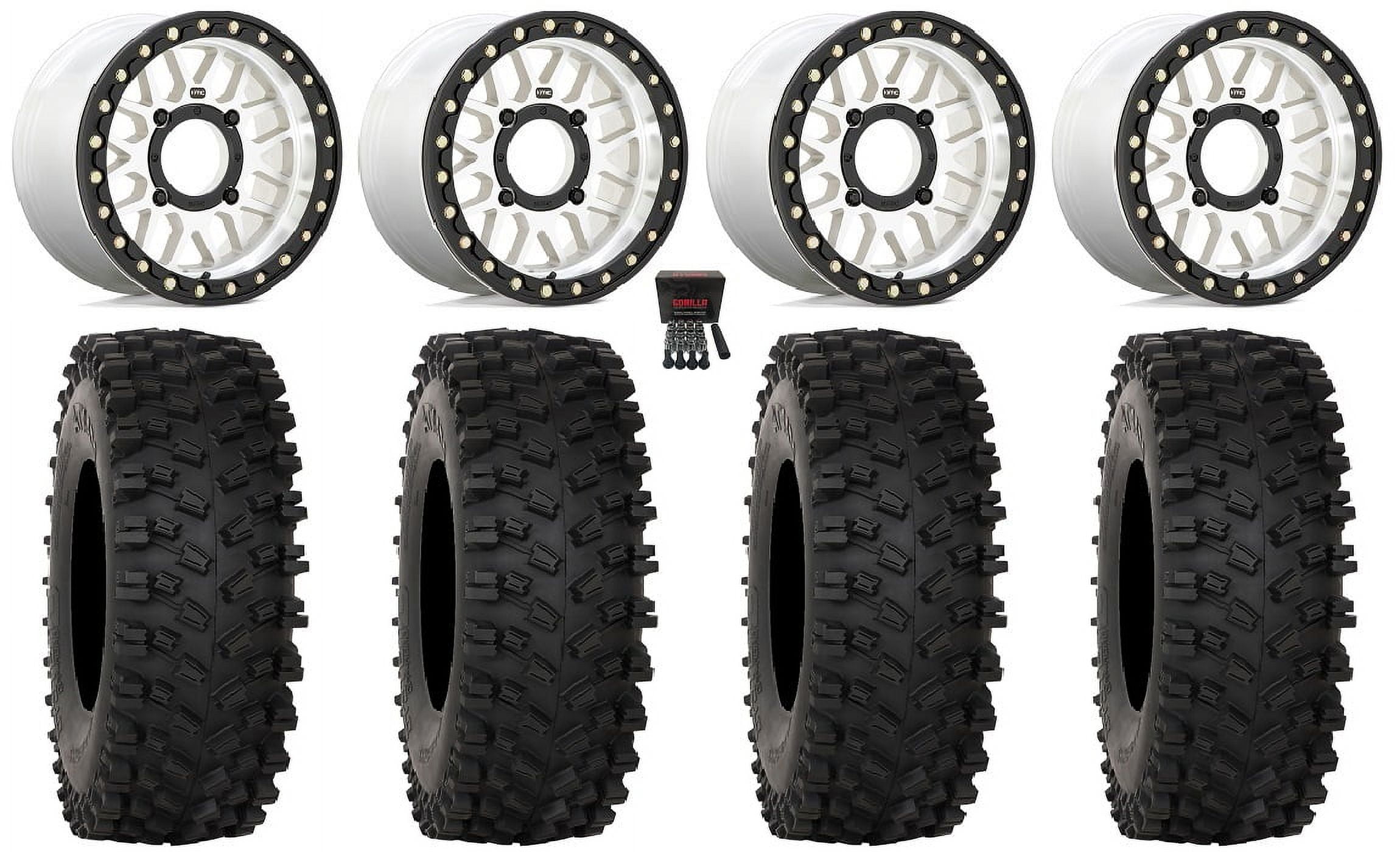 KS235 Grenade Bdlk 14" Wheels Mh +10mm 28" ATX470 Tires Can-Am Maverick X3 / Honda Pioneer 1000 ...