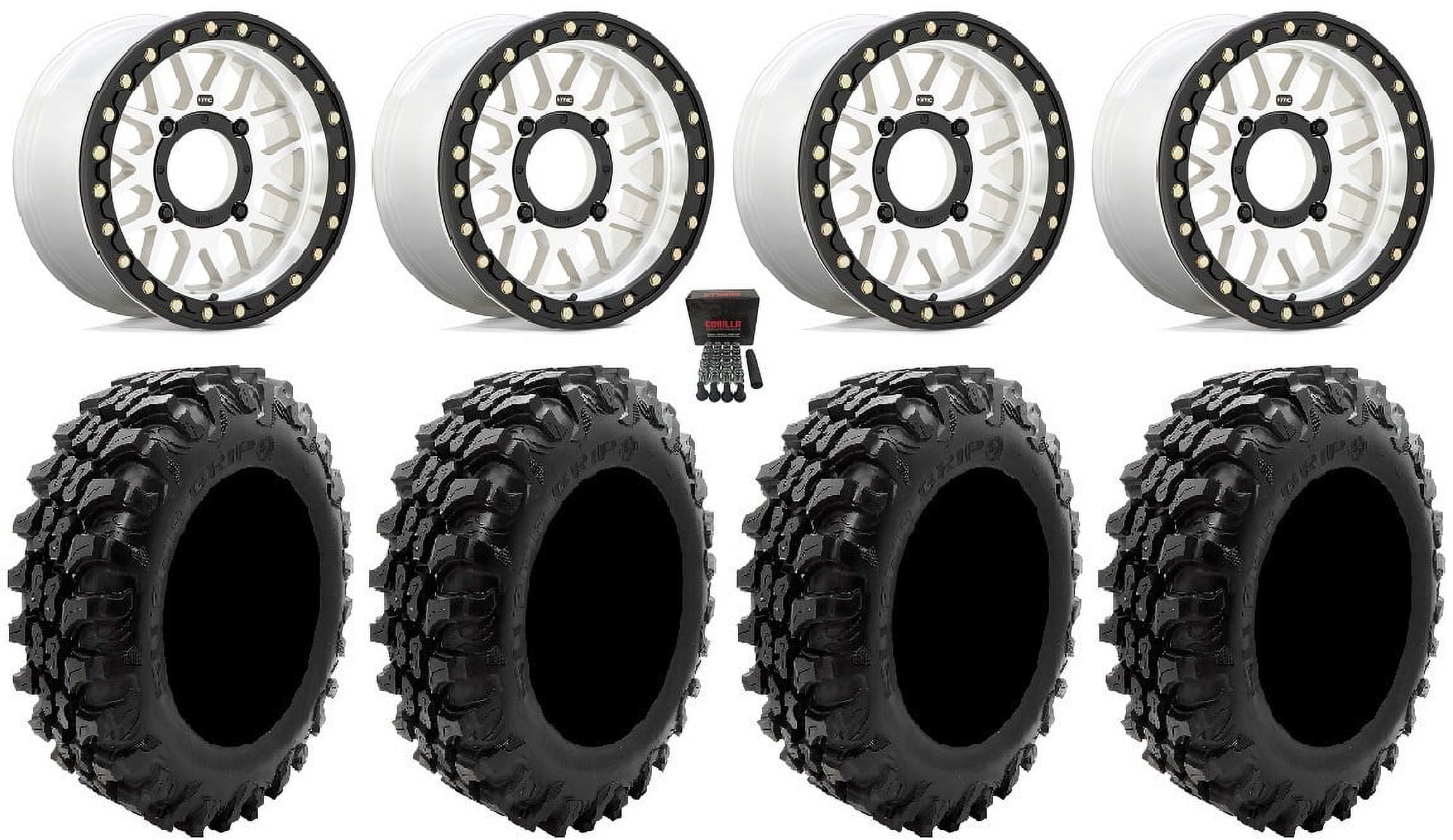 KS235 Grenade Bdlk 15" Wheels Mh +38mm 35" K9 XT Tires Kawasaki Teryx ...