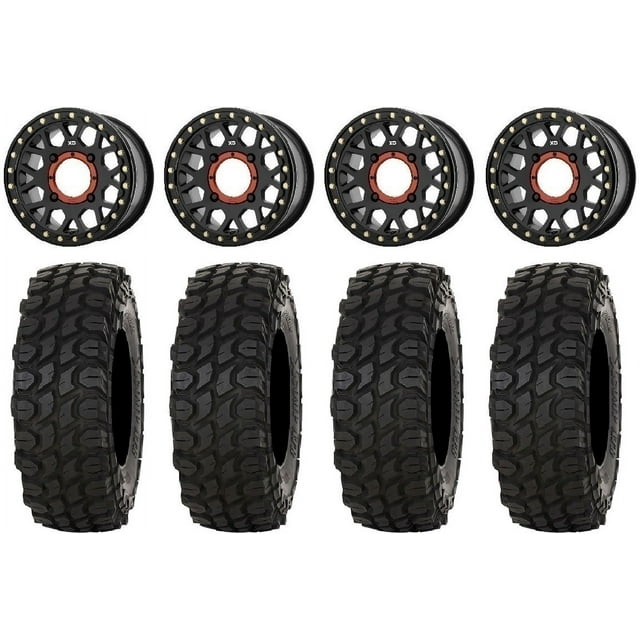 KS235 Grenade Beadlock 14" Wheels Bk 28" XComp ATR Tires Can-Am ...