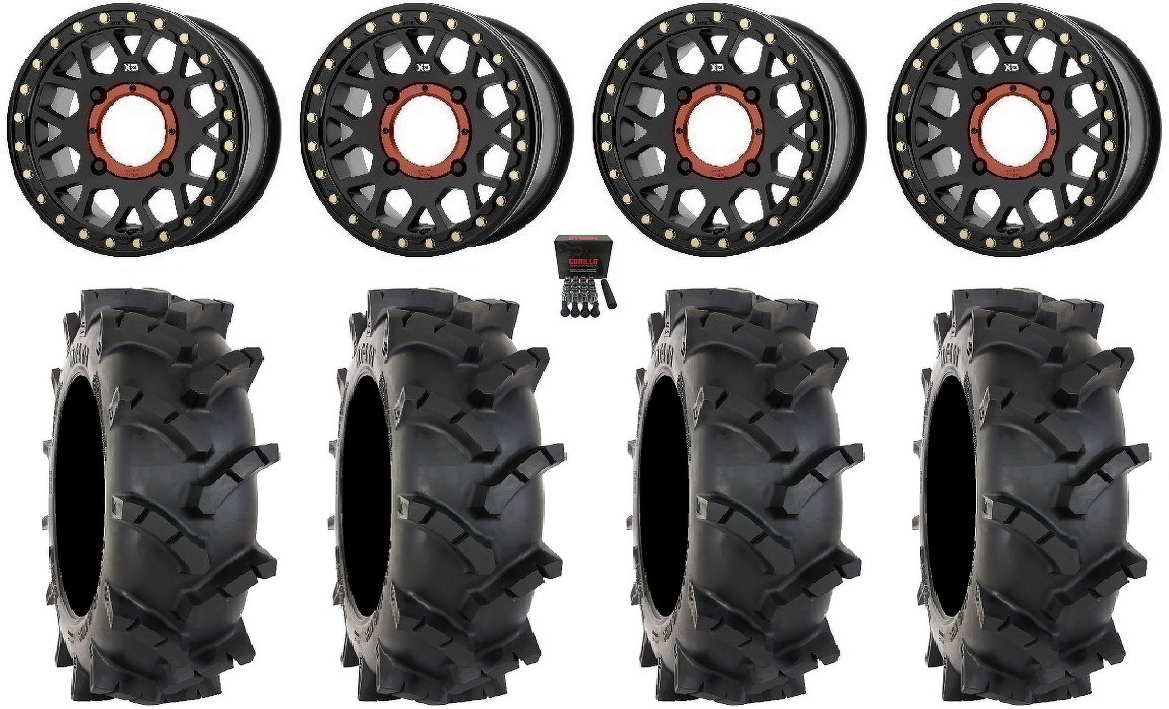 KS235 Grenade Beadlock 14" Wheels Bk 30" MT410 Tires Can-Am Commander ...