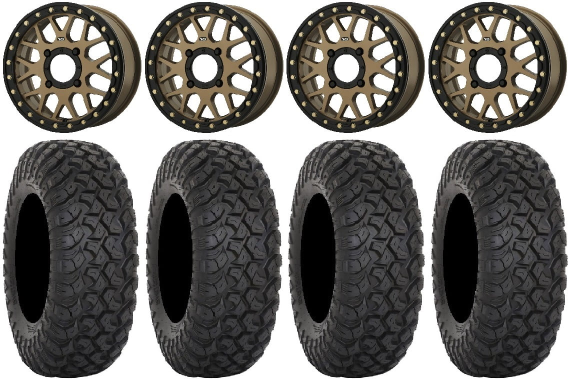 KS235 Grenade Bronze 15" Wheels 35" RT320 Tires Kawasaki Mule Pro FXT ...