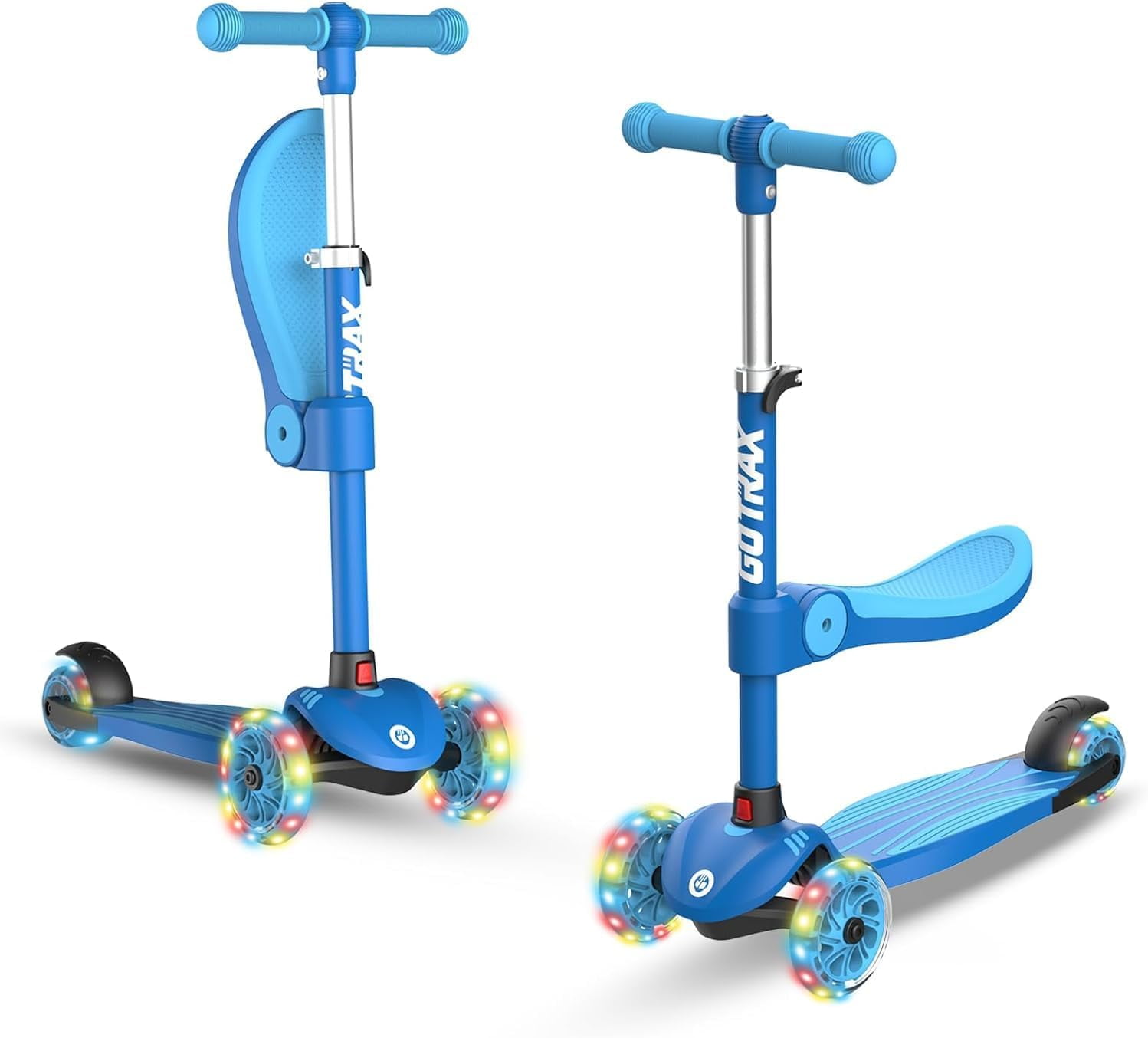 KS3 Kids Kick Scooter, LED Lighted Wheels, Adjustable Height Handlebars ...