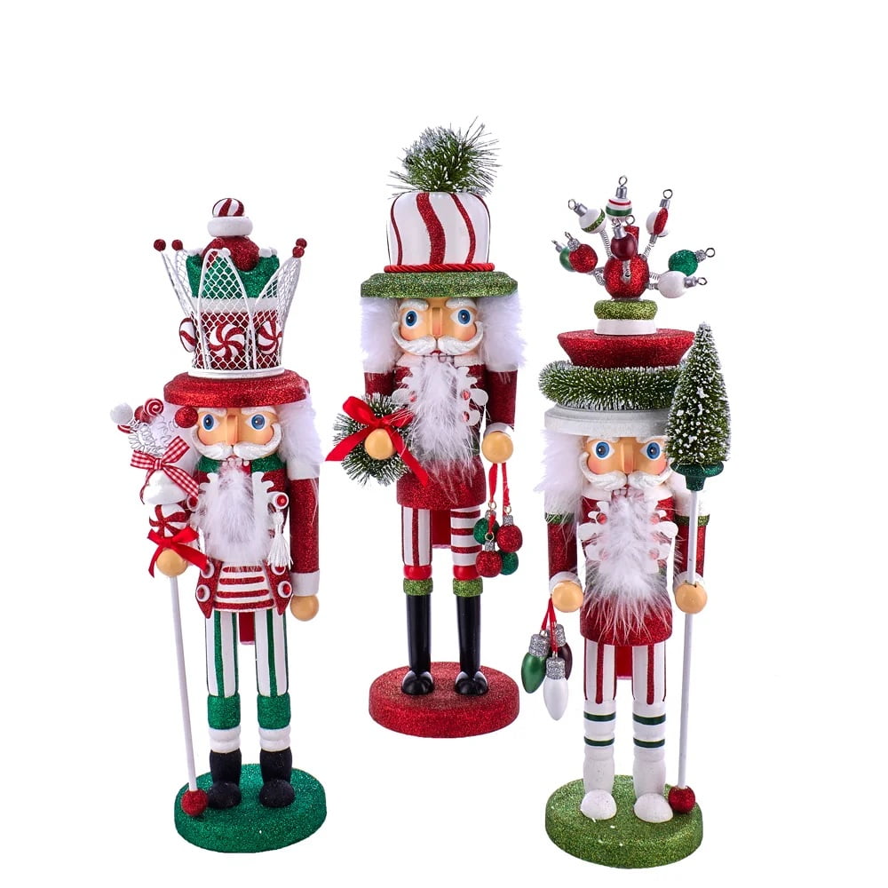 KSA 17" Red and White Christmas Nutcrackers with Hat - Walmart.com