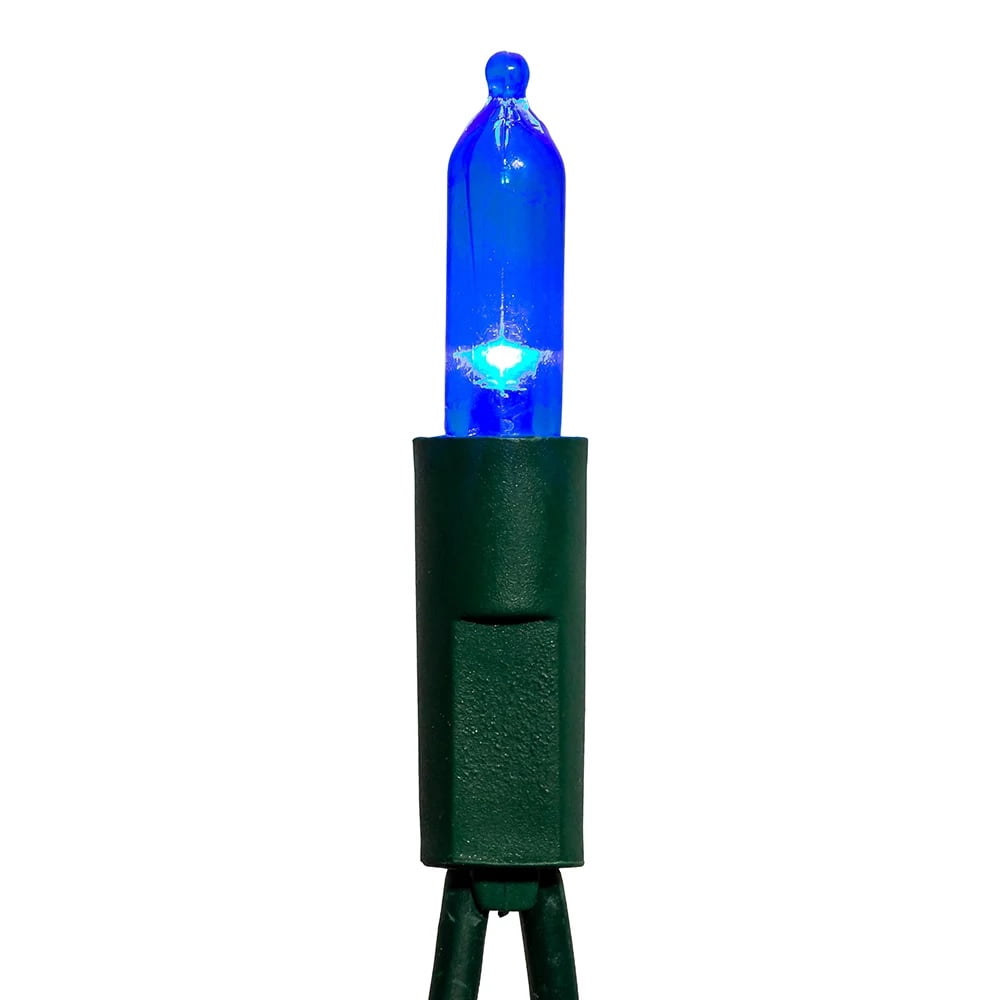KSA 50-Count Blue LED Mini Christmas Lights, 25 ft Green Wire - Walmart.com