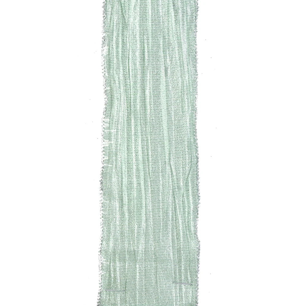KSA Green Crinkle Pattern Christmas Wired Craft Ribbon 2.5" x 10 Yards ...