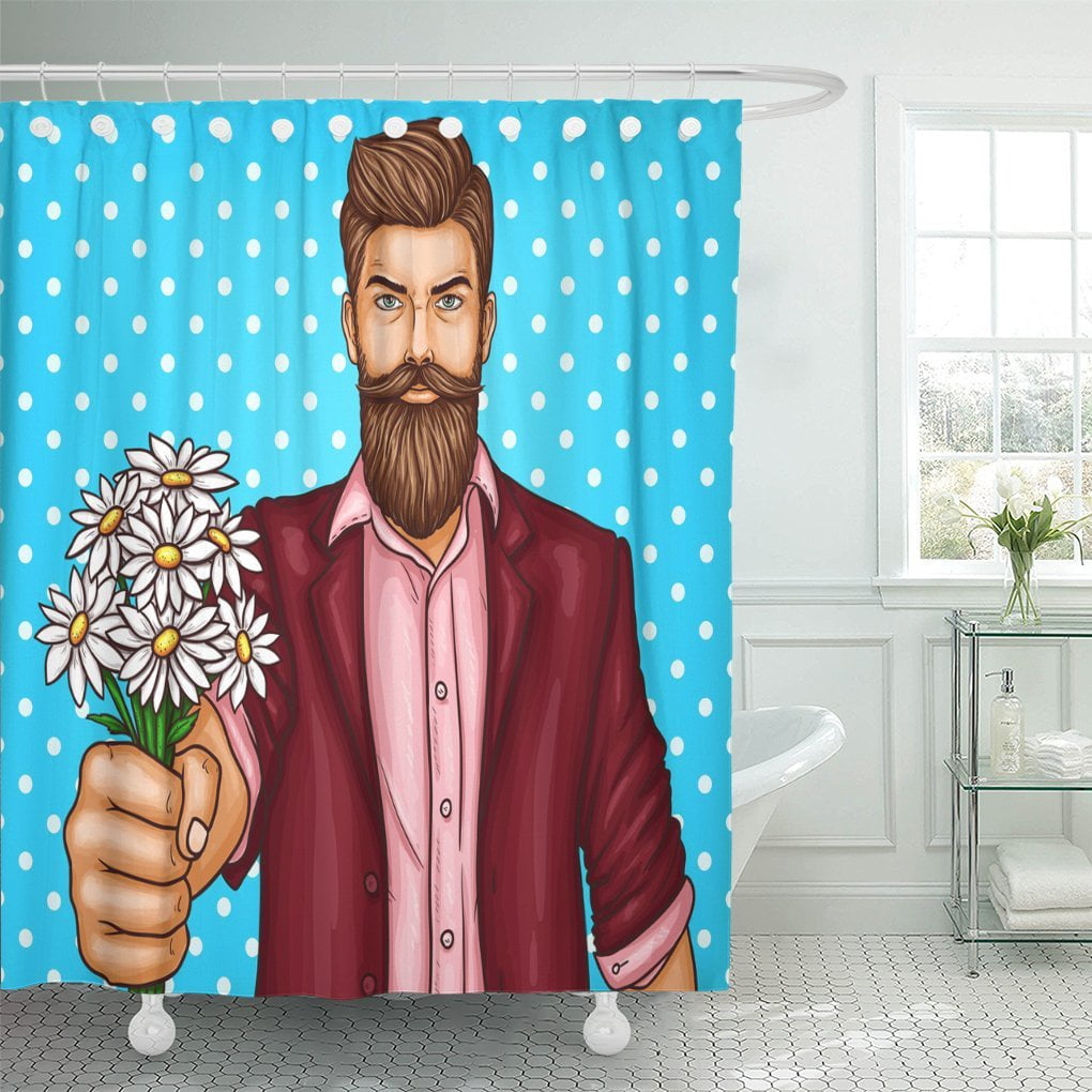 KSADK Adult Pop of Brutal Bearded Man Macho is Holding Out Bouquet ...