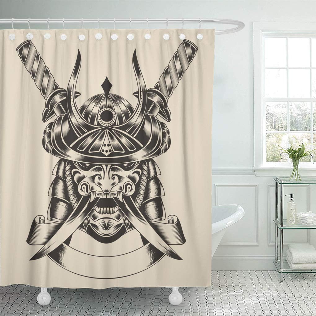 KSADK Black Helmet of Mask Samurai Warrior with Katana Sword Demon ...