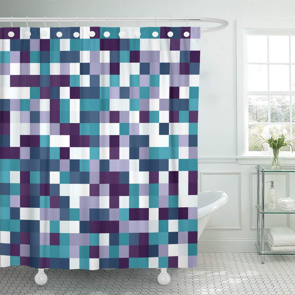 KSADK Blue Amethyst Pixel Pattern Green Aubergine Azure Geometric ...