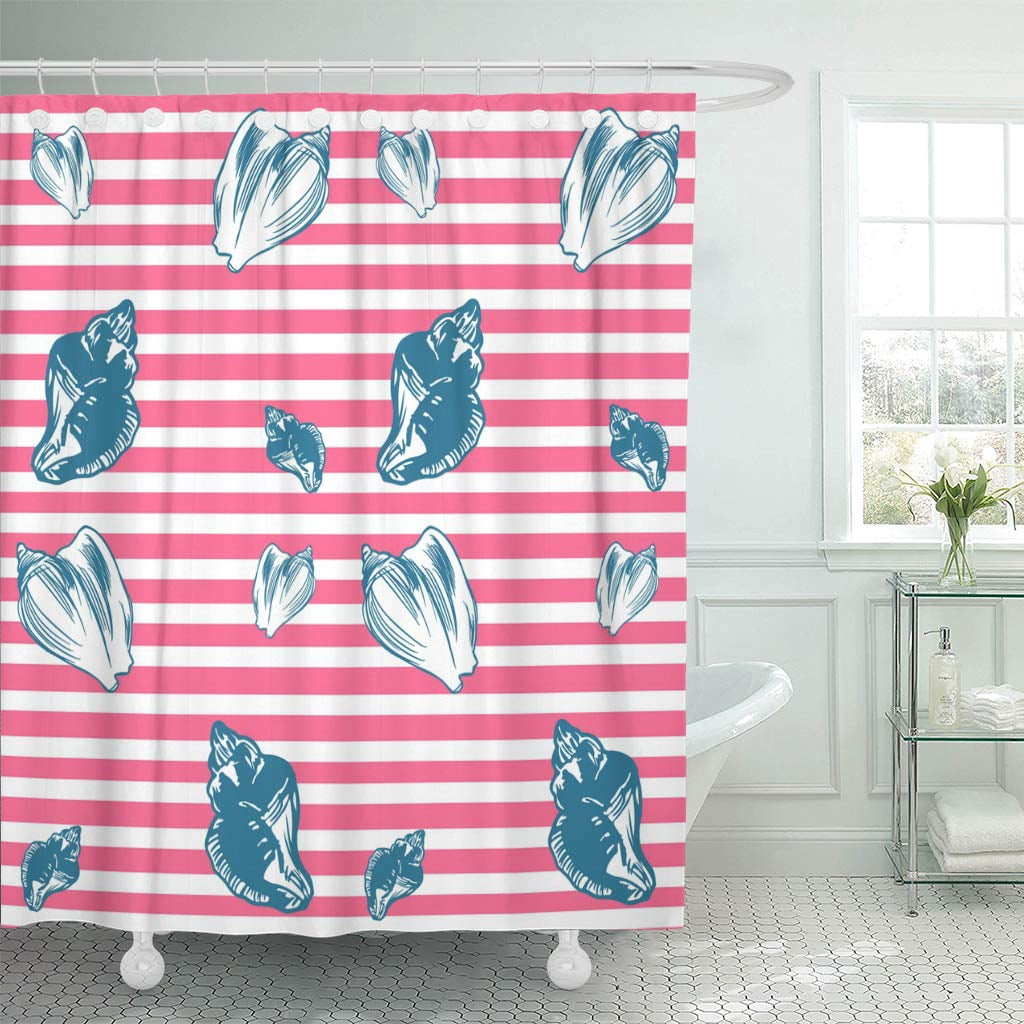 KSADK Blue Life Modern Pattern with Sea Aquarium Aquatic Beach Clam ...