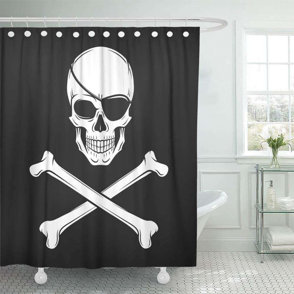 KSADK Bone Jolly Roger with Eyepatch Evil Skull Dark Design Pirate ...