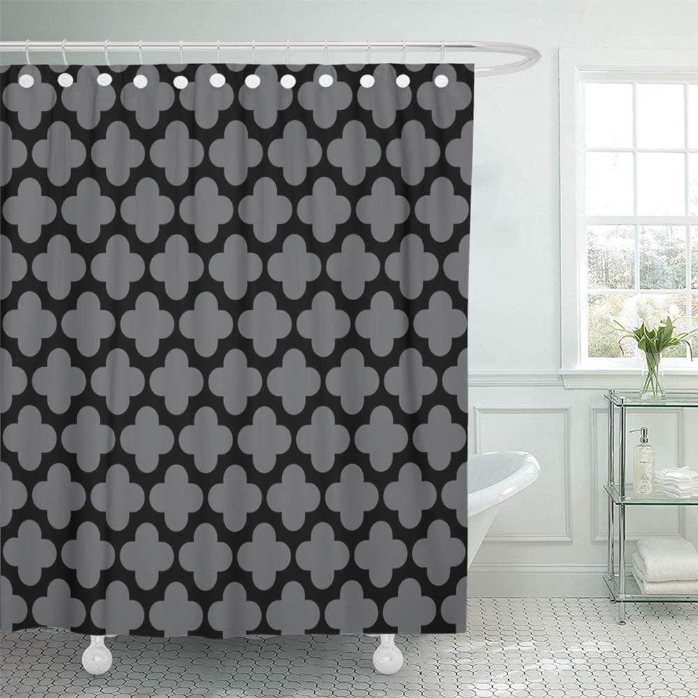 KSADK Colorful Abstract Grey On Black Quatrefoil Pattern Beautiful Bold ...