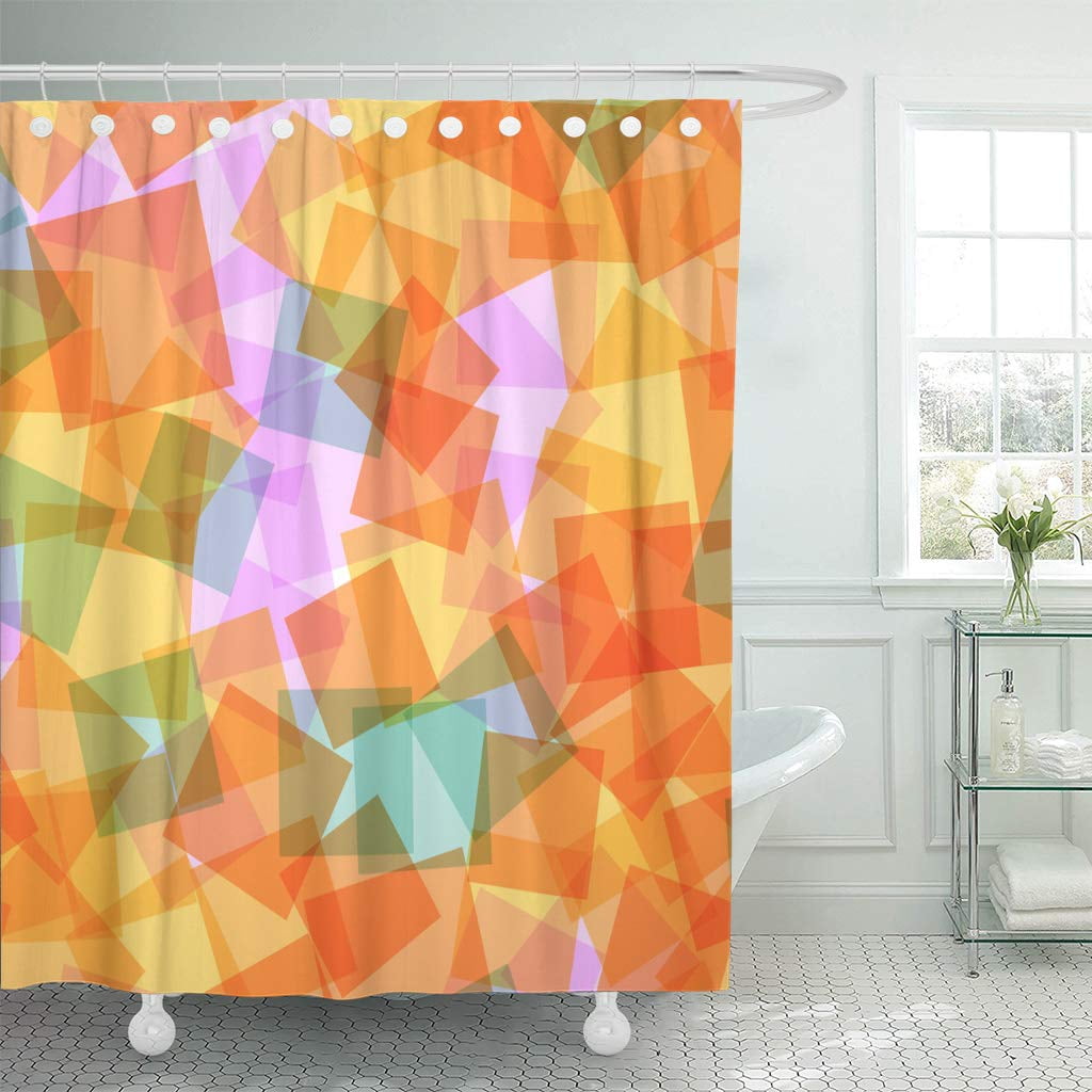 KSADK Colorful Abstract Squares Pattern White Geometric Classy Random ...