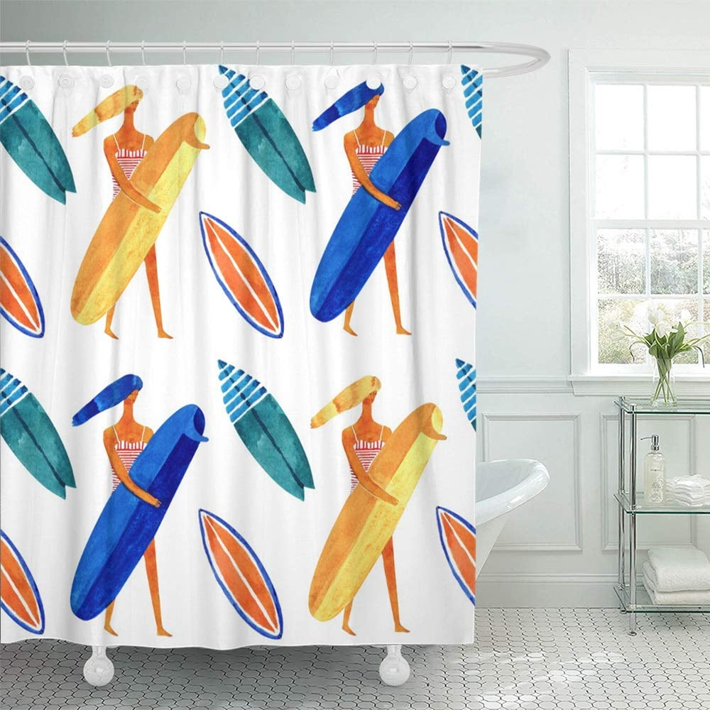 KSADK Colorful Surf Surfer Girl Watercolor Pattern Summer in ...