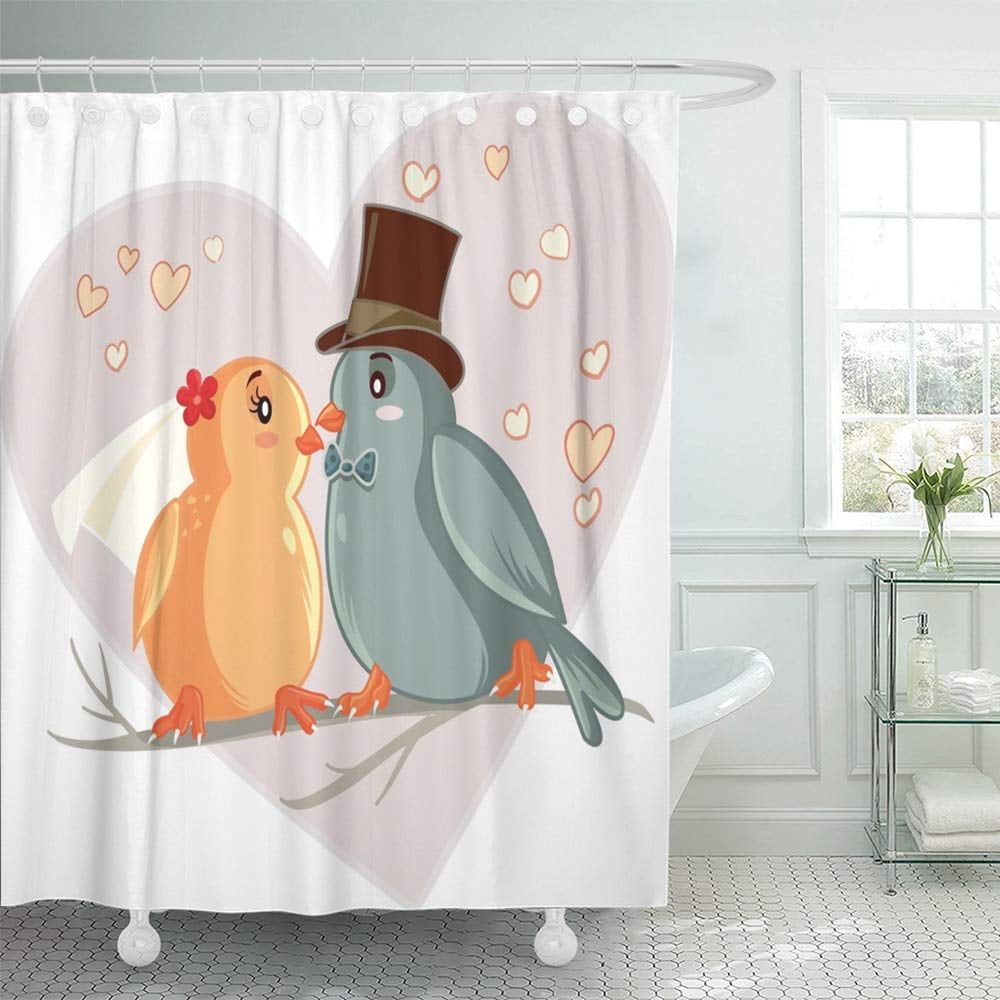 KSADK Hat Love Birds Cartoon Drawing of Bride and Groom Lovebirds ...