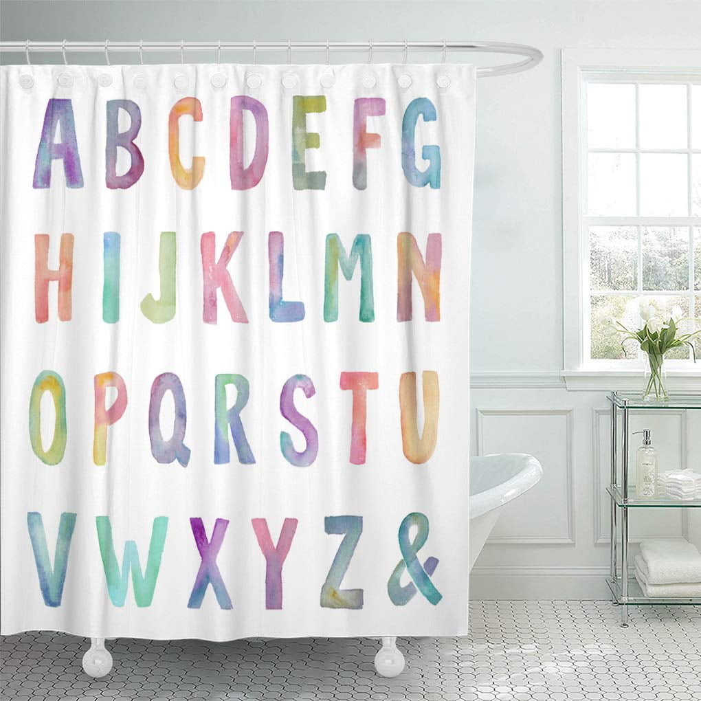 KSADK Letter Rainbow Colored Colorful Watercolor Alphabet On White ABC ...