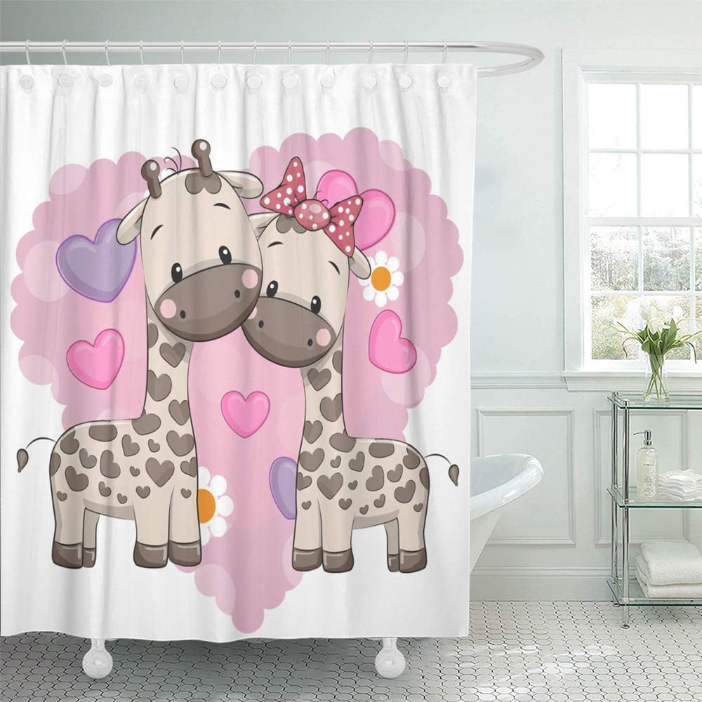 KSADK Pink Baby Two Cute Giraffes On of Heart Animals Beautiful ...