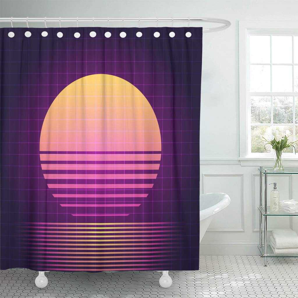 KSADK Purple Electro 80S Retro Sci Fi VHS Raster Copy of Sunset 90S ...