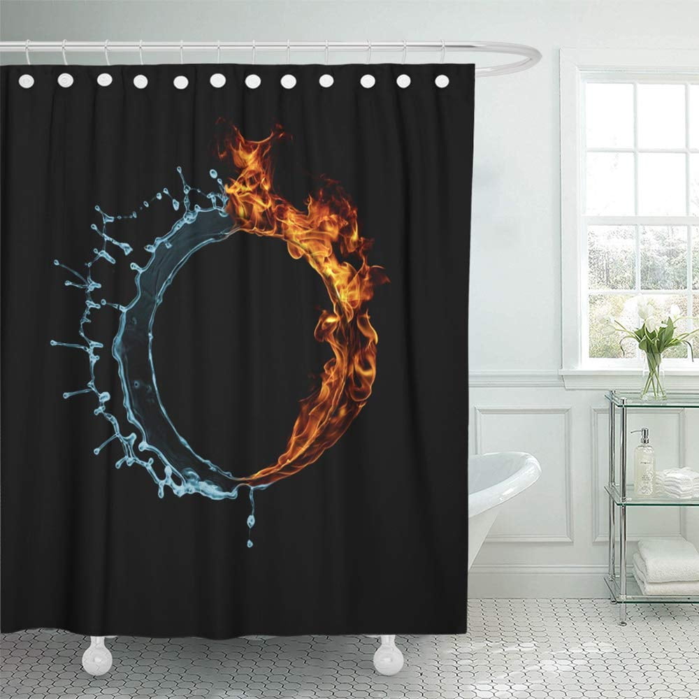 KSADK Red Abstract Ring of Fire and Water Black Yellow Circle Ball Cold ...