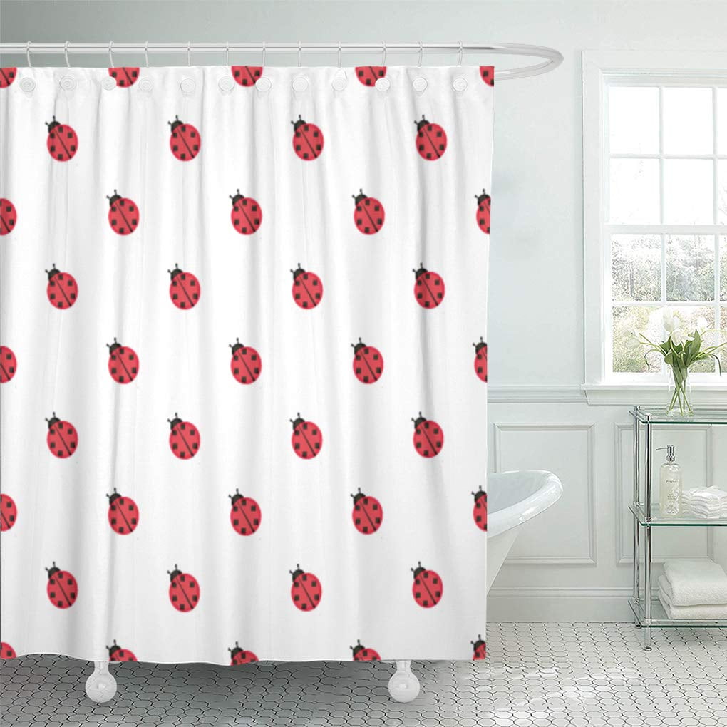 KSADK Red Bug Ladybug Cartoon Shower Curtain 66x72 inch - Walmart.com