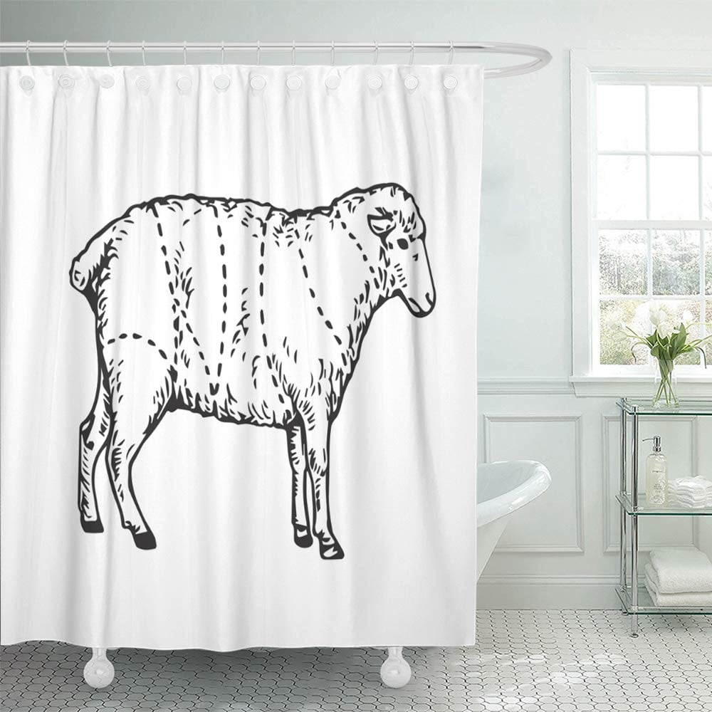 KSADK Sheep Vintage Hand Drawing Animal Meat Butcher Cut Sketch Lamb ...