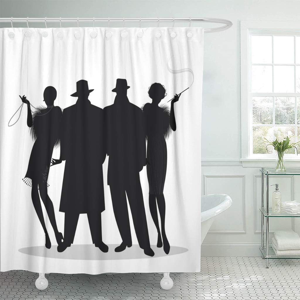 KSADK Silhouettes of Two Men and Flapper Girls 20S Style White Roaring ...